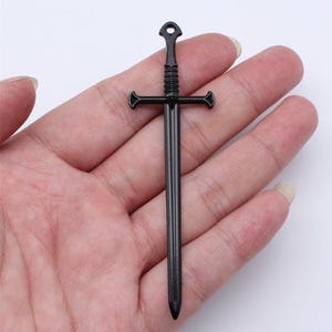10pcs Sword Charms 25x88mm Antique Silver/bronze/black/gold DIY Jewelry ...