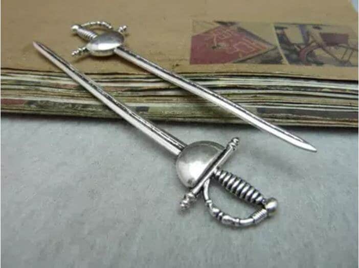 10pcs Rapier Charms Sword Accessories 25x85mm Antique Silver/gold DIY ...