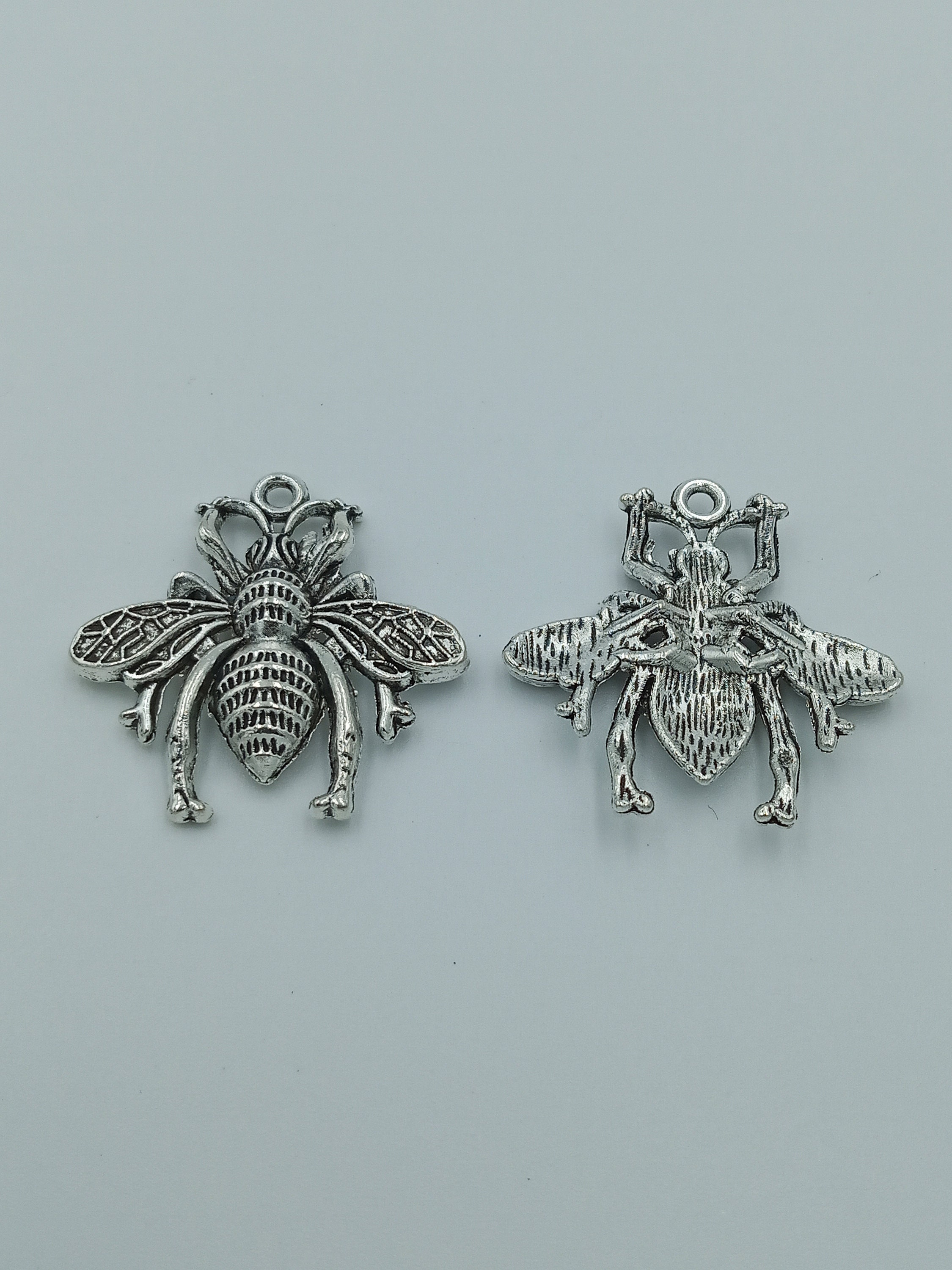 10pcs Bee charms pendant26x25mm Antique silver DIY jewelry | Etsy