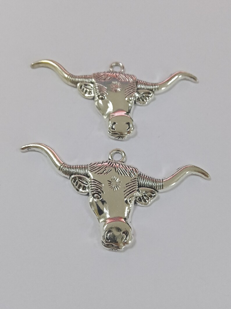 10pcs Bull Cow Head Charms Pendant 32x60mm Antique Silver DIY - Etsy