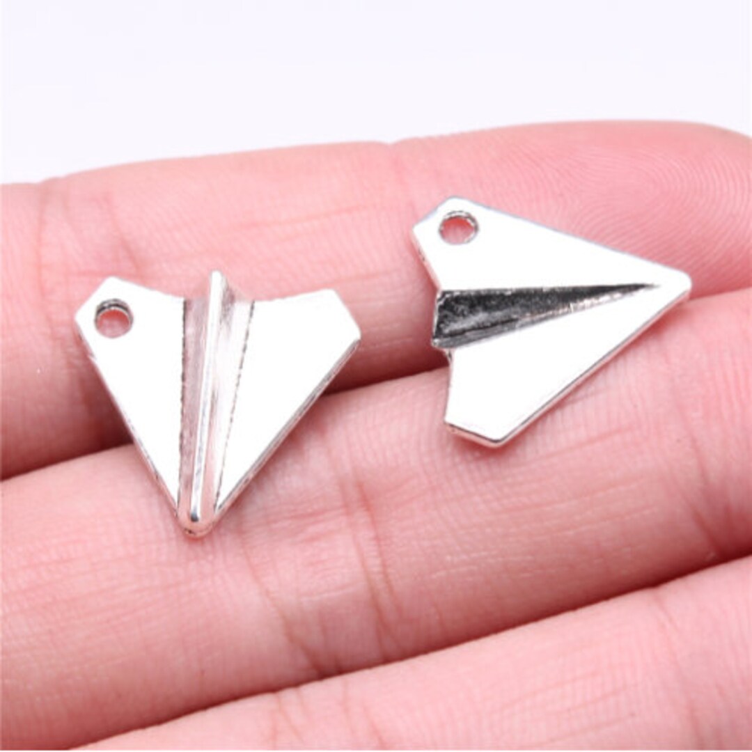 20pcs Paper Airplane Charms Pendant 17x19mm Antique Silver DIY Jewelry ...