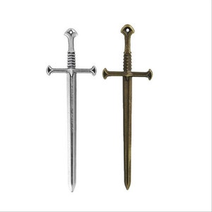 10pcs Sword Charms 25x88mm Antique Silver/bronze/black/gold DIY Jewelry ...