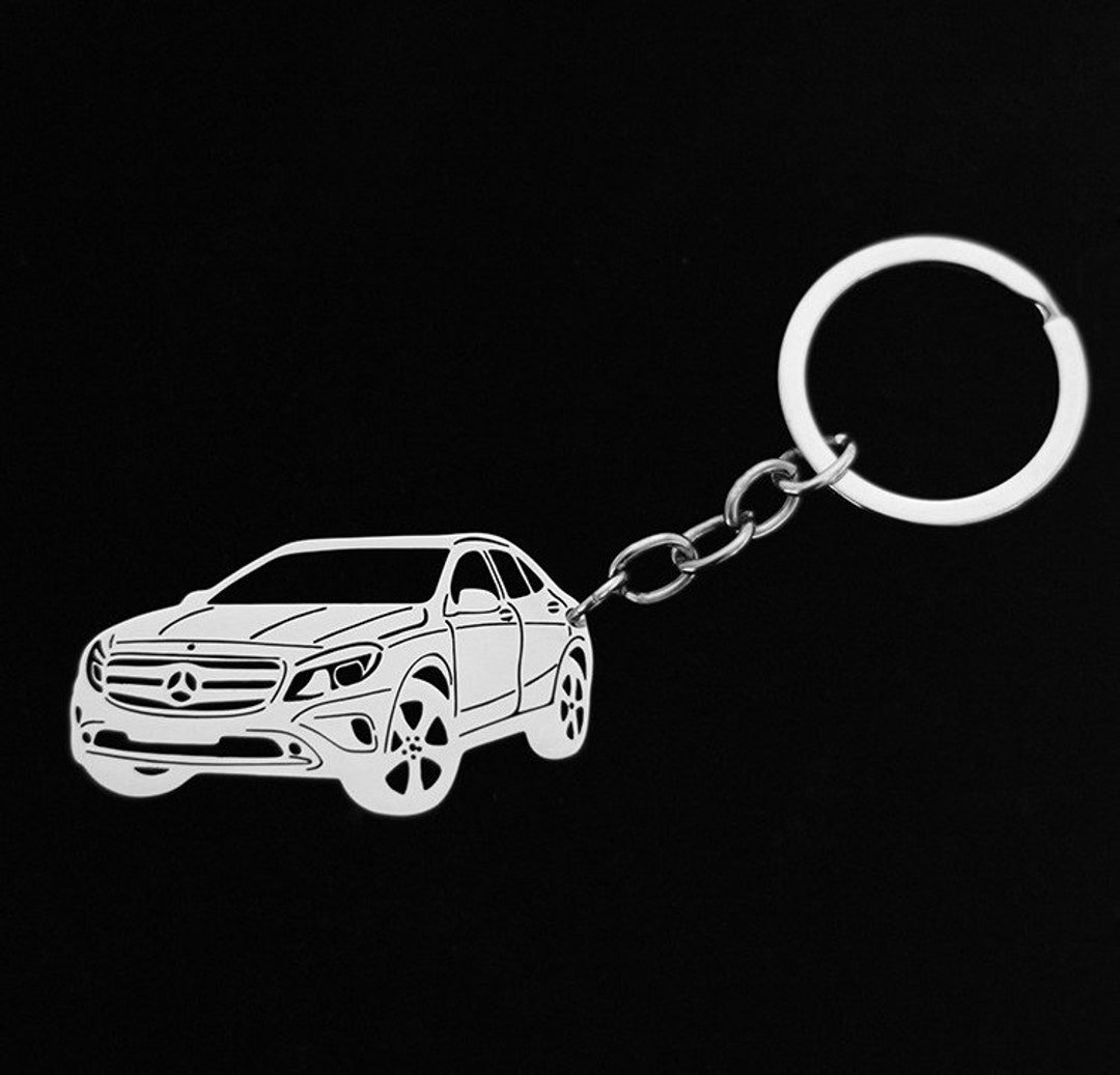 Mercedes Benz SUV Keychain Stainless Steel Silver Car Keyring for ...