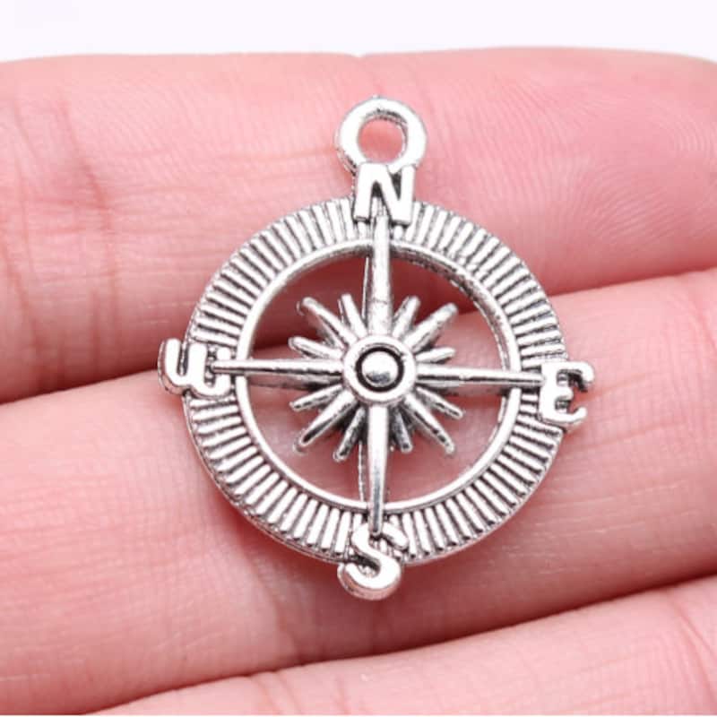 Compass Charm - Etsy