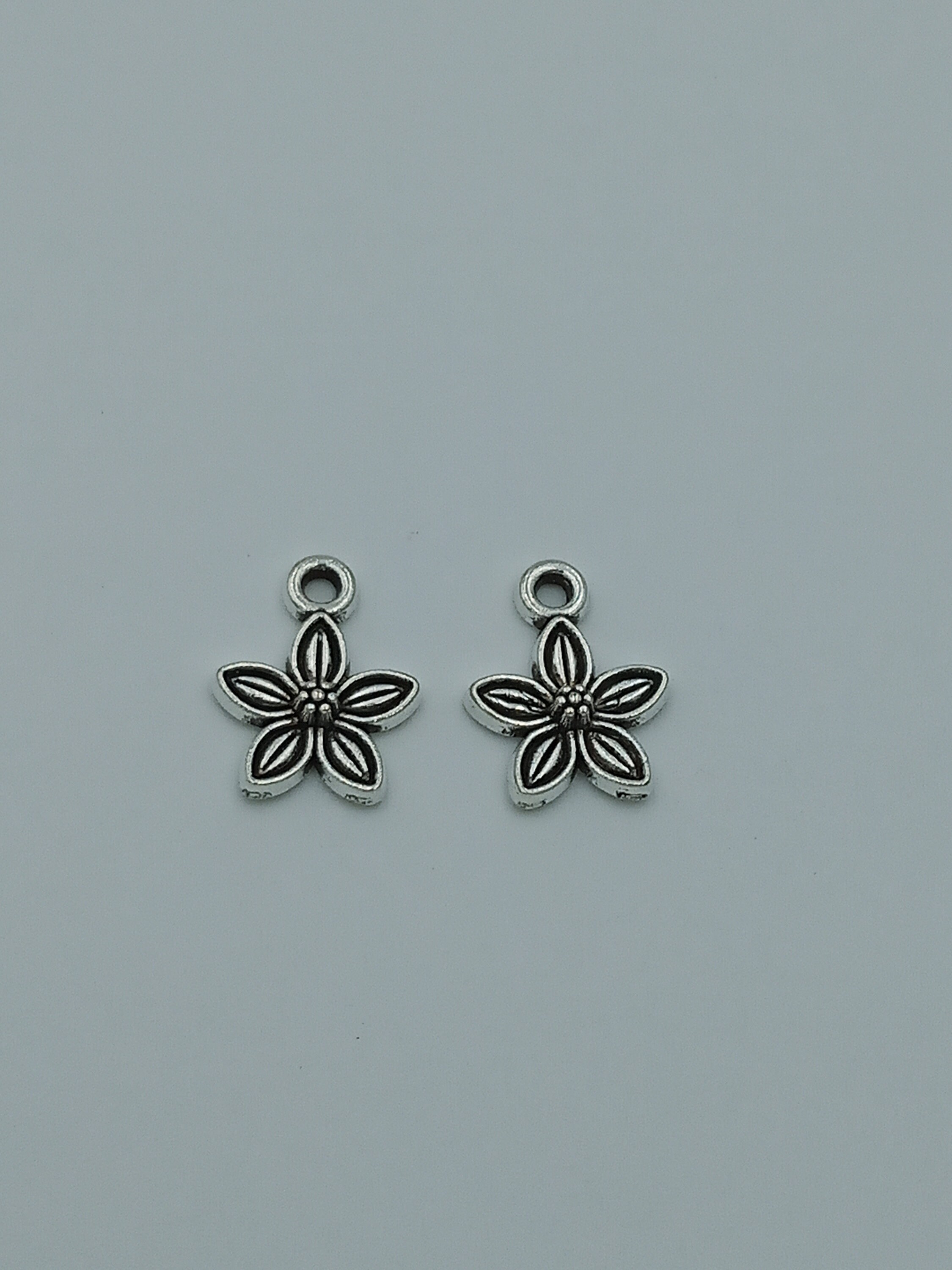 50pcs Mini Flower Charms Pendant---11x11mm Antique Silver/antique ...