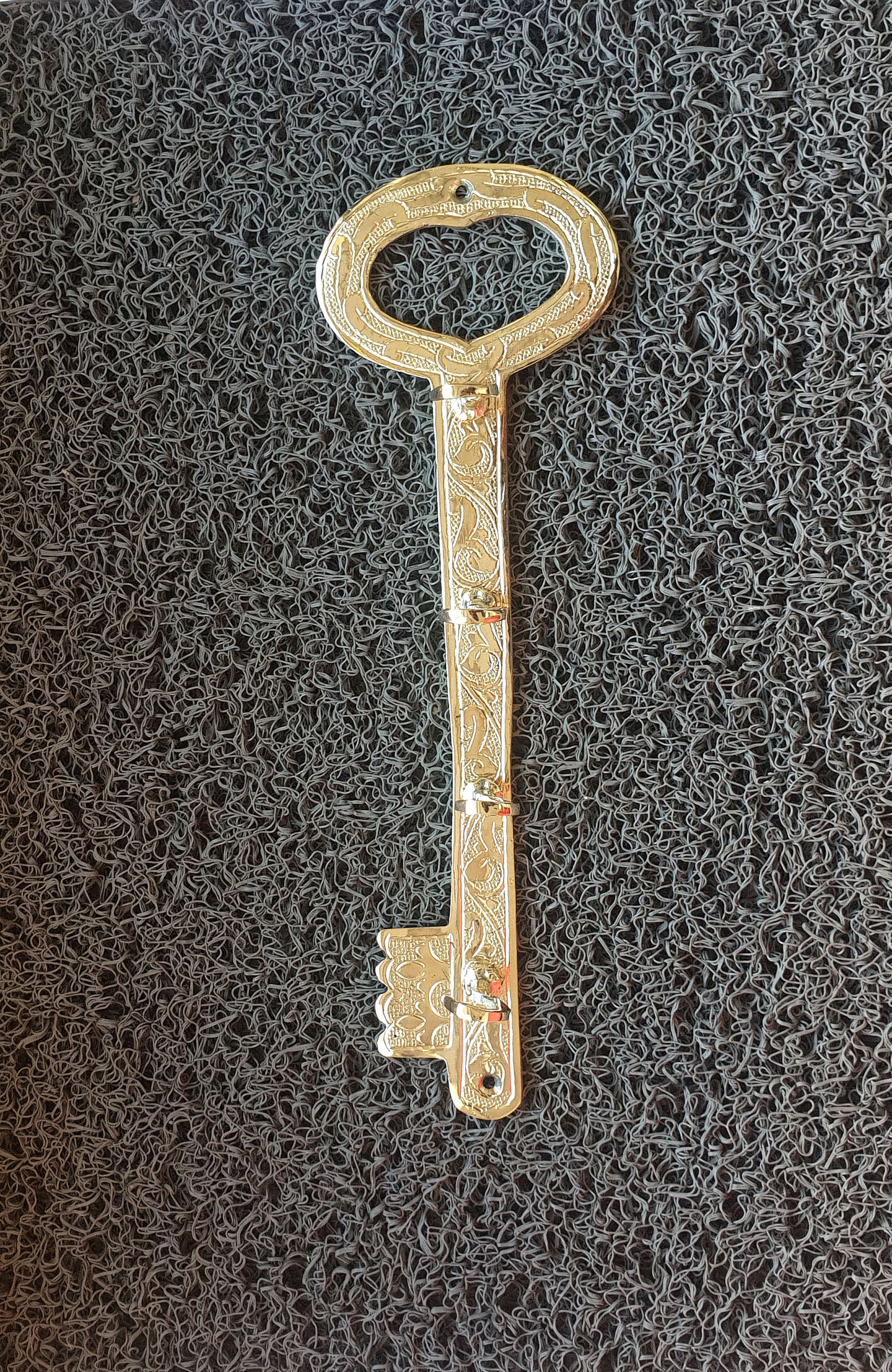 Large Moroccan Brass Engraved Brass Key Hook Large Wall Hook - Etsy