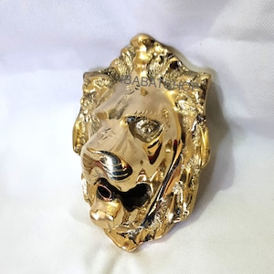 Brass Wall Mount Bathroom Faucet With Valve, Lion Head-shaped Faucet ...