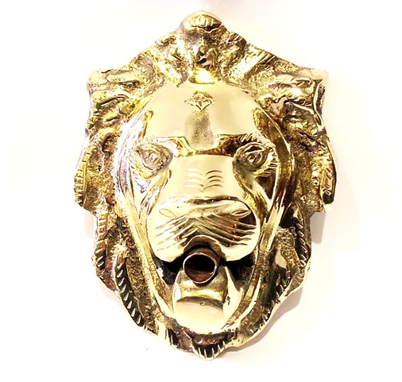 Brass Wall Mount Bathroom Faucet With Valve, Lion Head-shaped Faucet ...