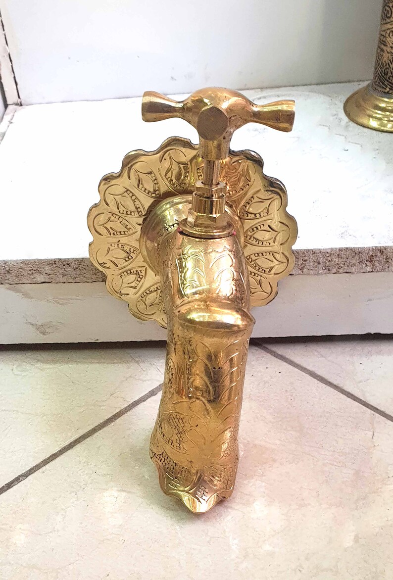 Moroccan Bathroom Faucet , Brass Vanity Sink Faucet, Wall Mount Faucet ...
