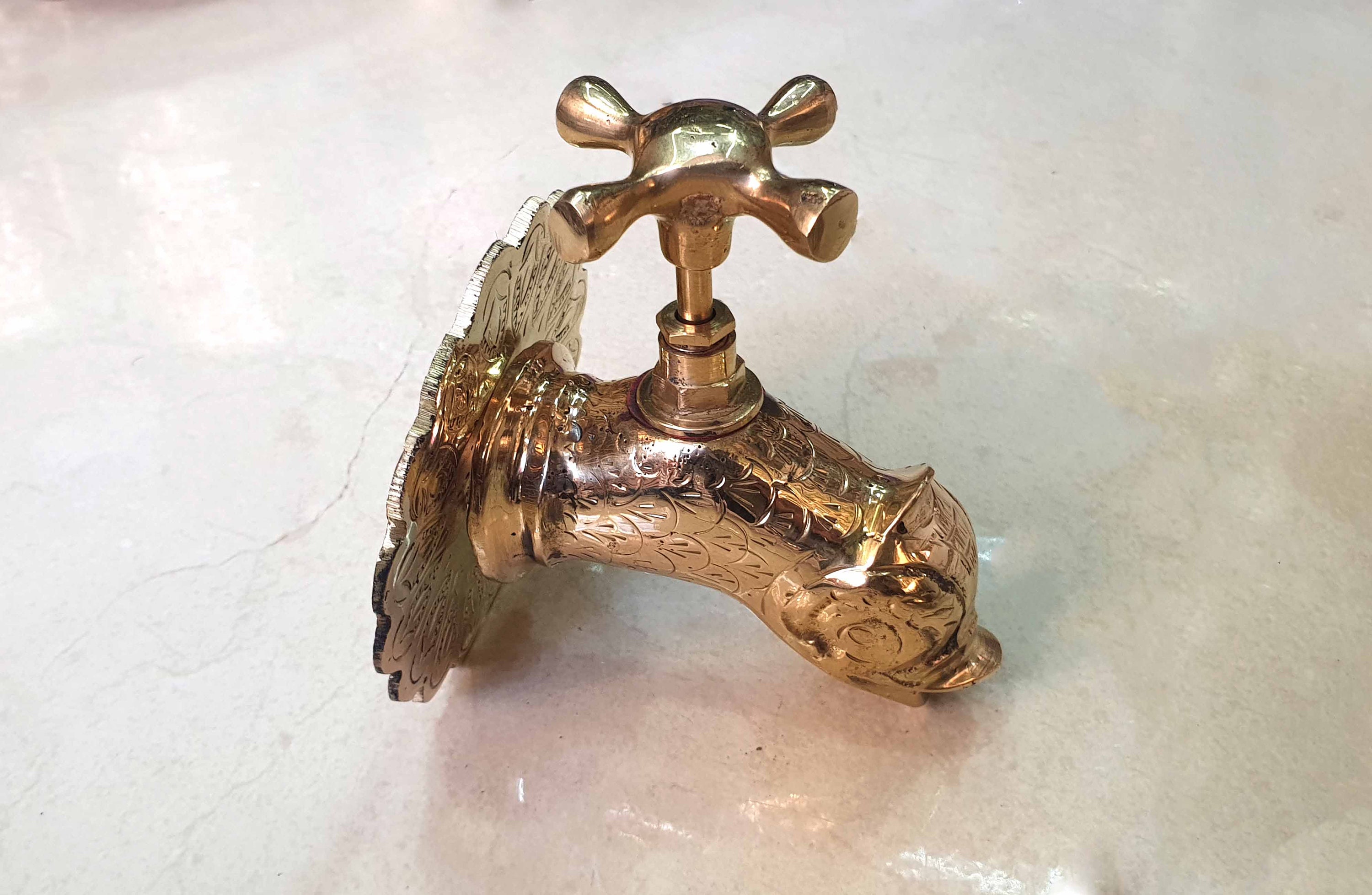 Moroccan Brass Bathroom Head Fish Faucet, Wall Mount Fish Faucet for ...