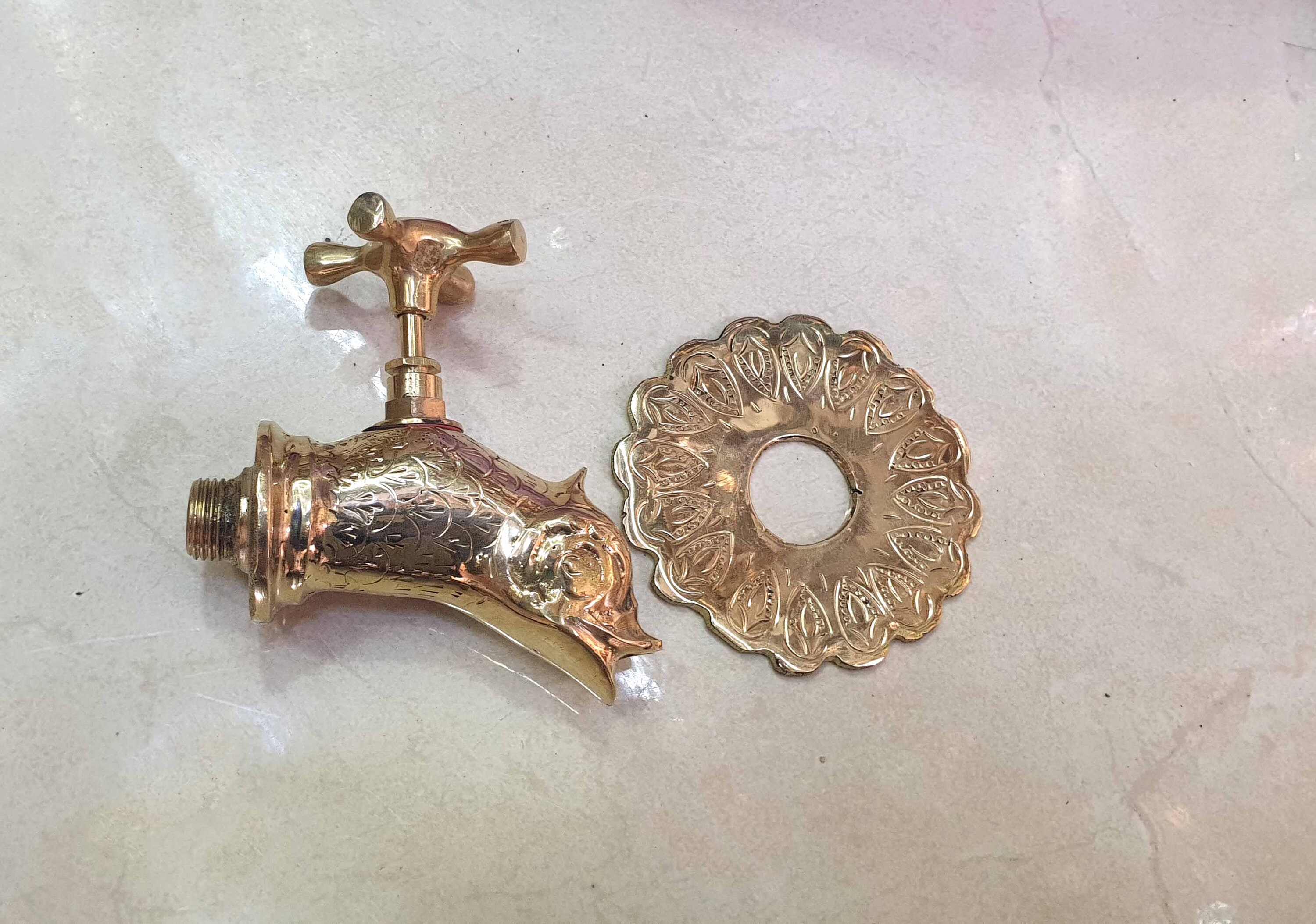 Moroccan Brass Bathroom Head Fish Faucet, Wall Mount Fish Faucet for ...