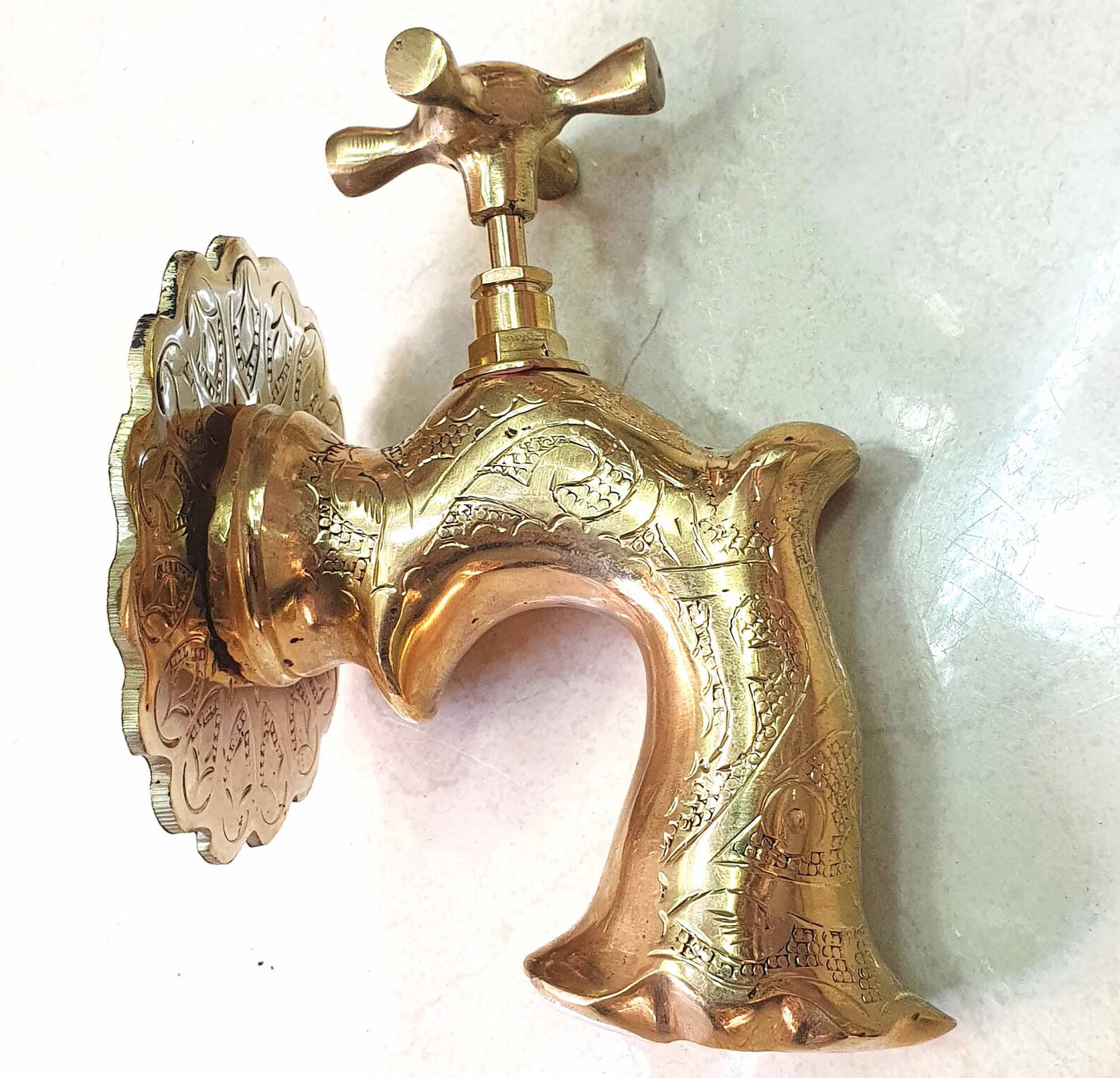 Moroccan Bathroom Faucet , Brass Vanity Sink Faucet, Wall Mount Faucet ...