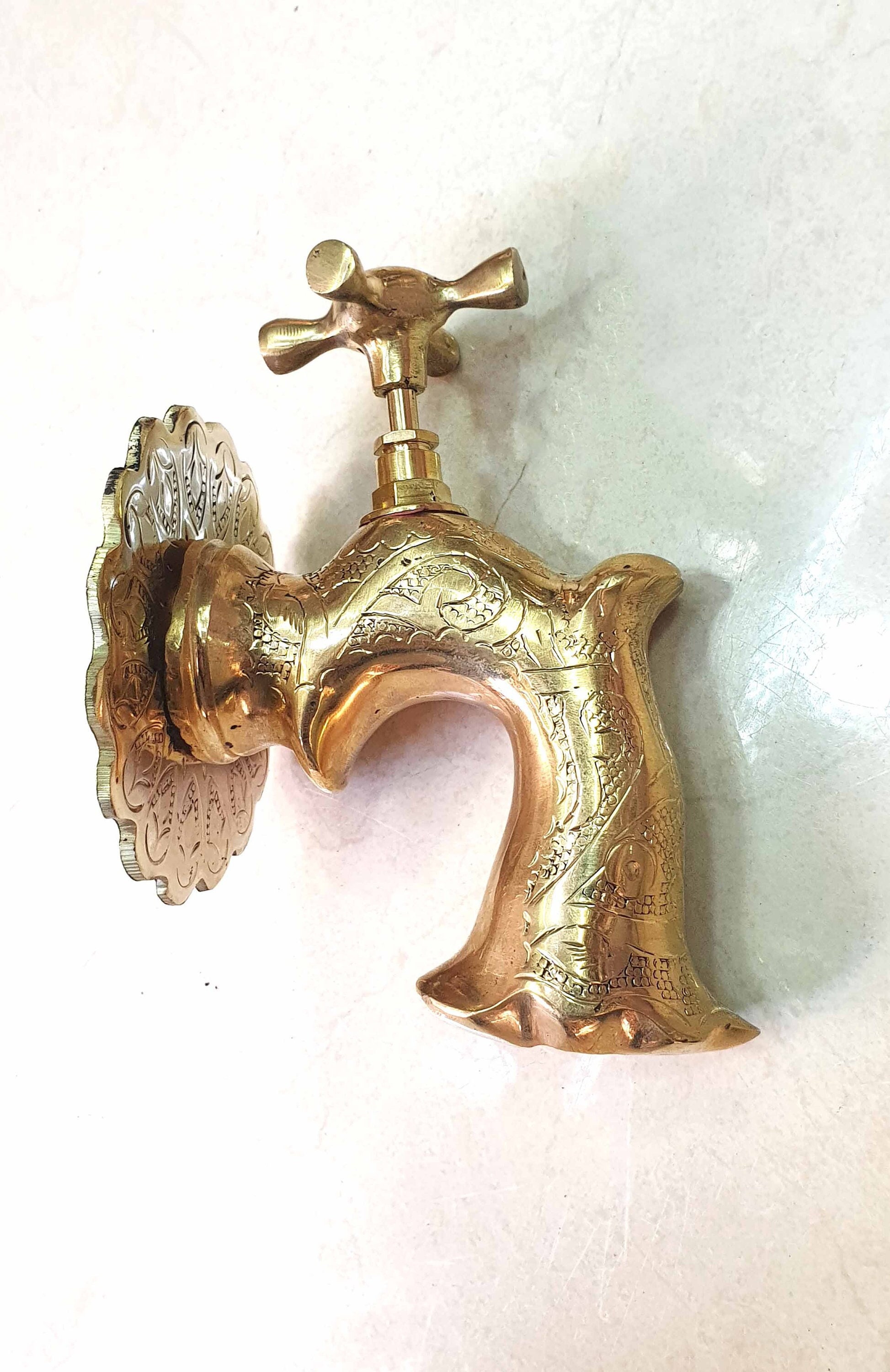 Moroccan Bathroom Faucet , Brass Vanity Sink Faucet, Wall Mount Faucet ...