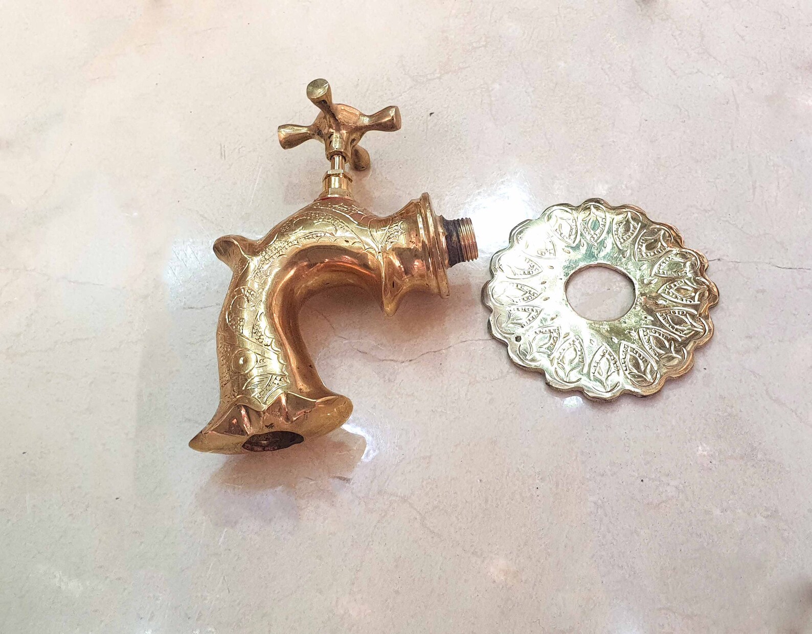 Moroccan Bathroom Faucet , Brass Vanity Sink Faucet, Wall Mount Faucet ...