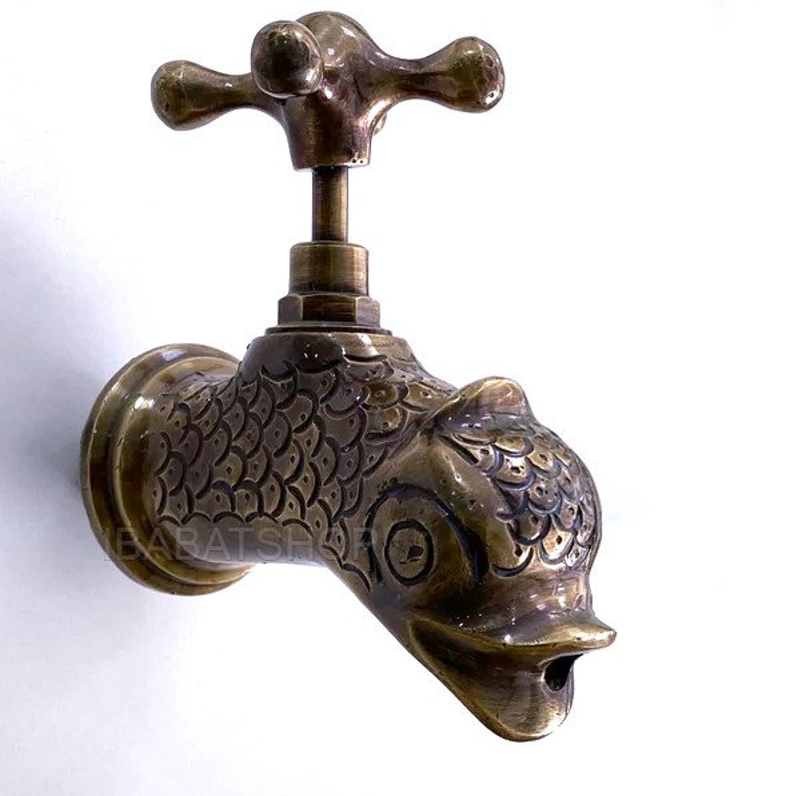Bronze Finish Fish-shaped Faucet - Brass Patina Fish-shaped Faucet ...
