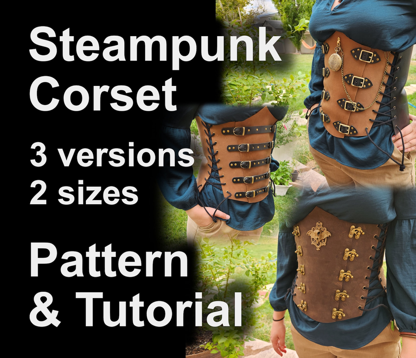 Leather Corsets PDF Pattern and Tutorial 3 Versions 2 - Etsy