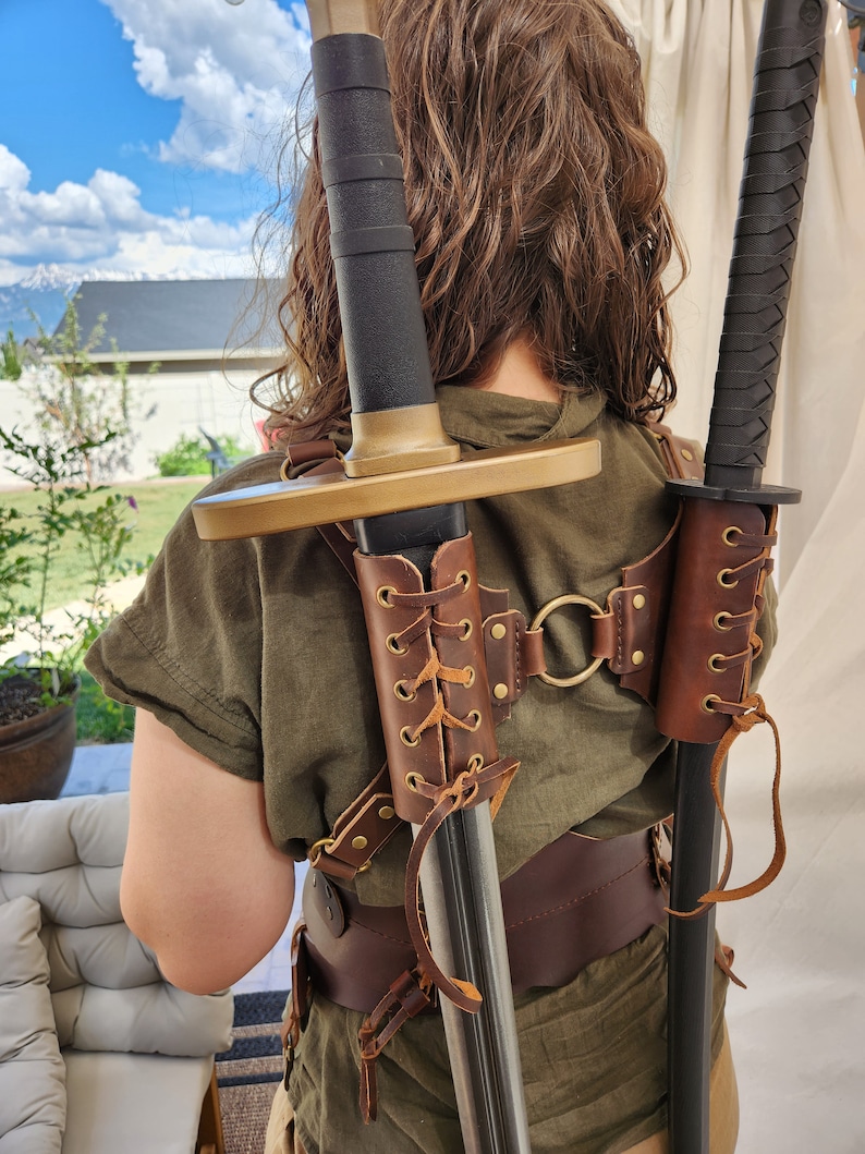 Medieval Dual Strap Sword Holder Sheath Leather Pattern 3 - Etsy