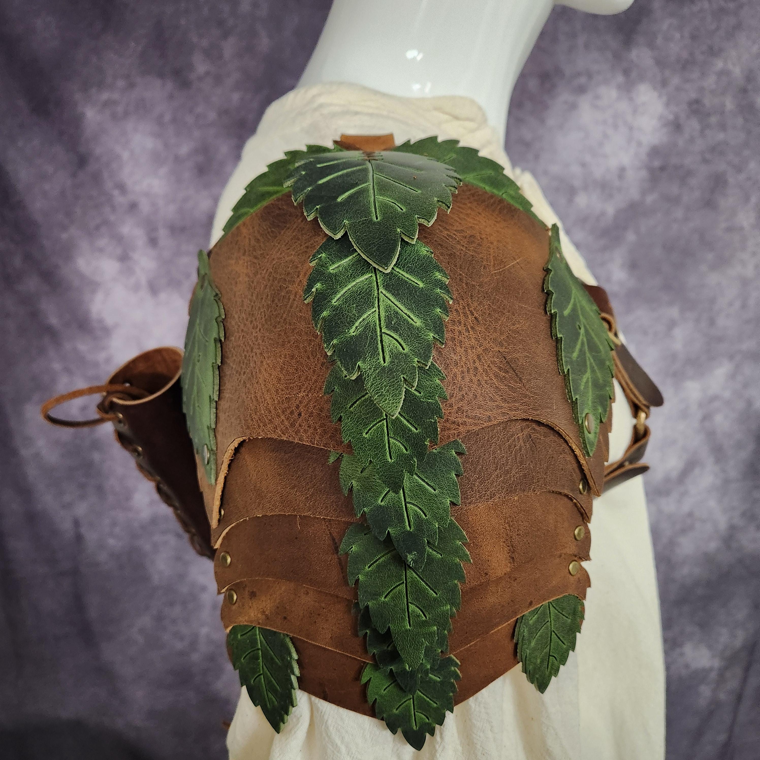 Elven Leaf Leather Pauldrons Shoulder Armor - 3 Versions DIY PDF ...