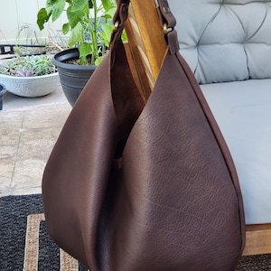Slouchy Hobo Bag Pattern - DIY Leather Slouch Bag Pattern - PDF Download - Leather Hobo Bag With ...
