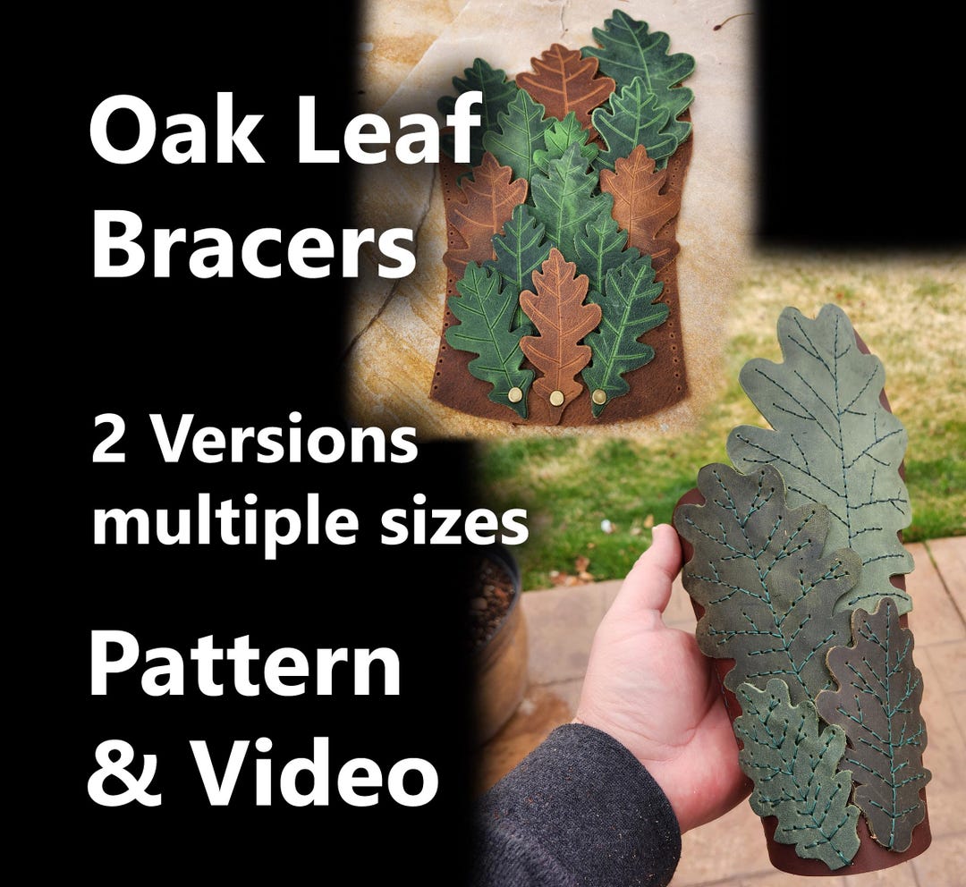 DIY Leather Bracer Pattern: Oak Leaf Elven Arm Guards - Beginner ...