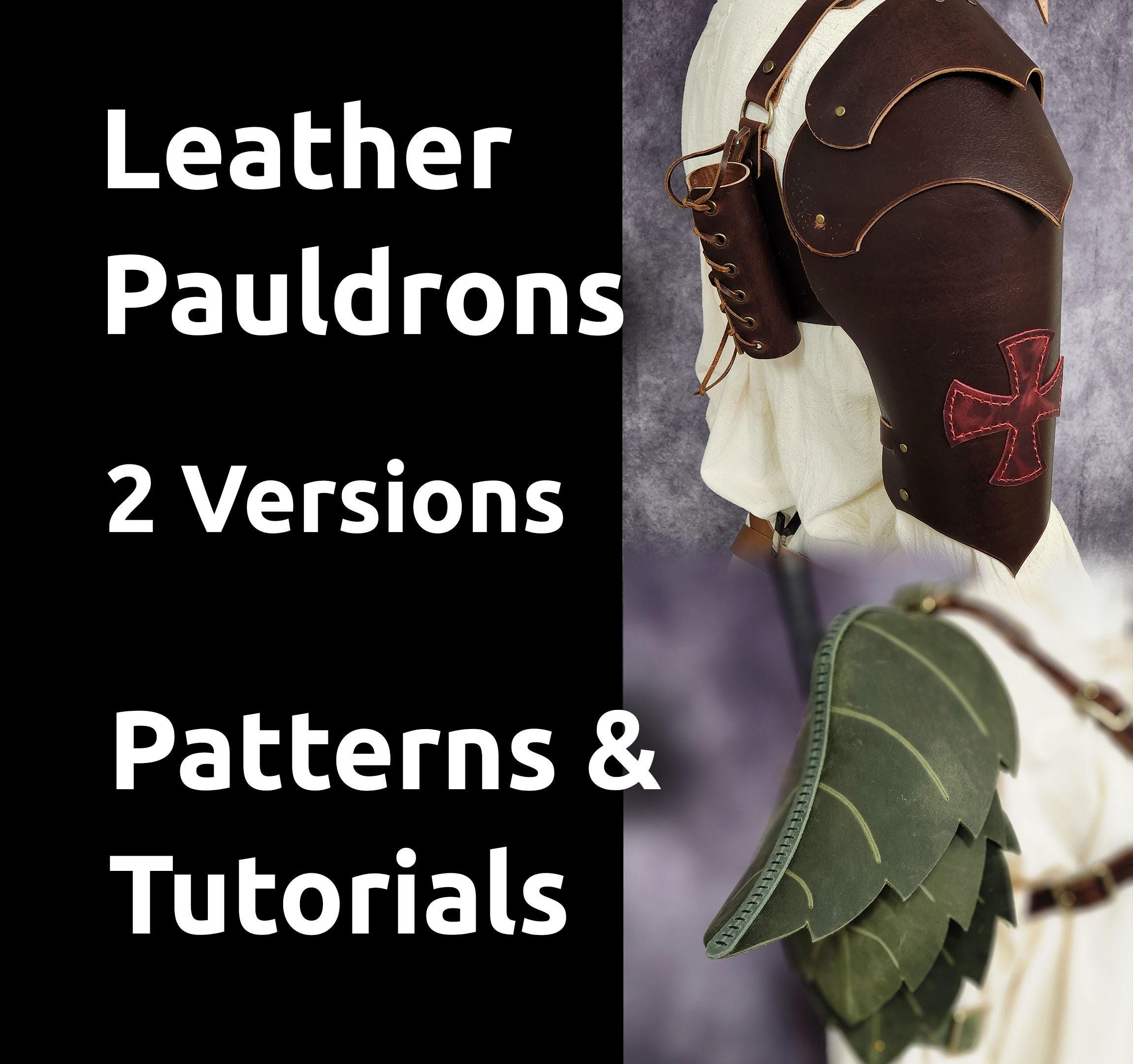 Leather Pauldrons Shoulder Armor 2 Pack Templar Knight and Fairy Armor ...