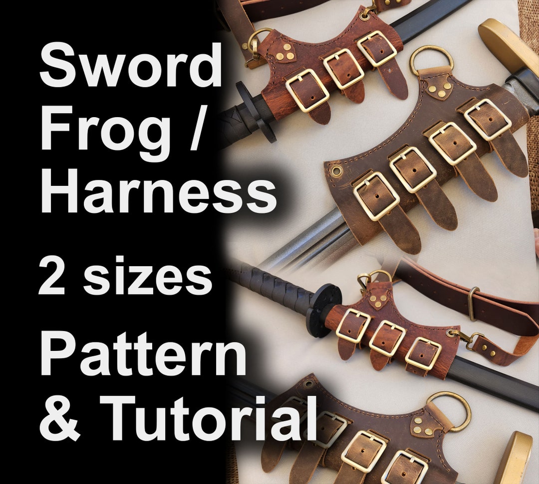 Medieval Fantasy Leather Sword Frog - DIY PDF Pattern Tutorial - Sword ...