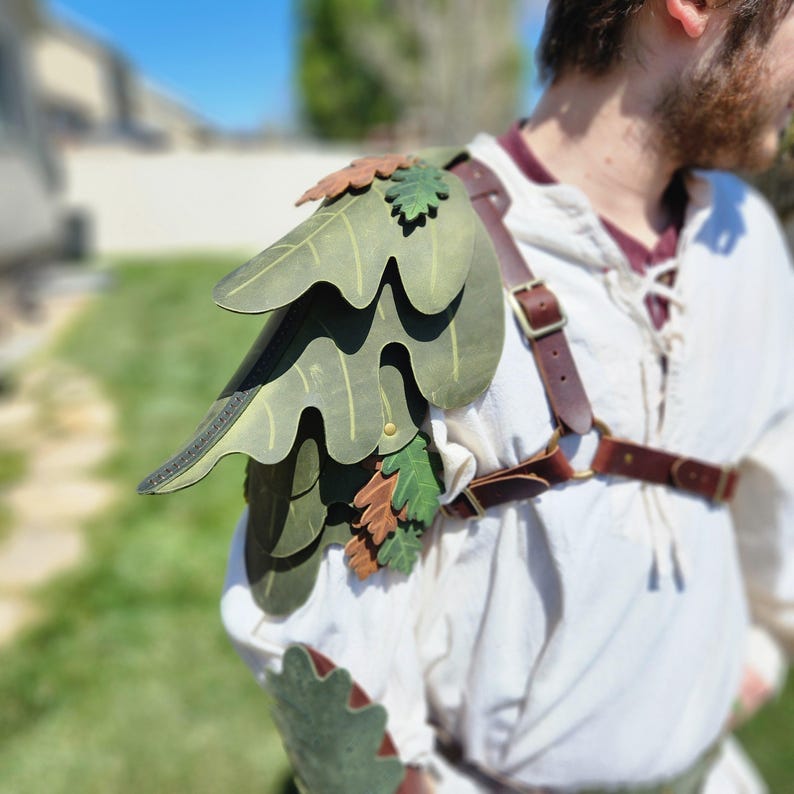 Elven Leaf Leather Pauldrons Shoulder Armor - 3 Versions DIY PDF ...