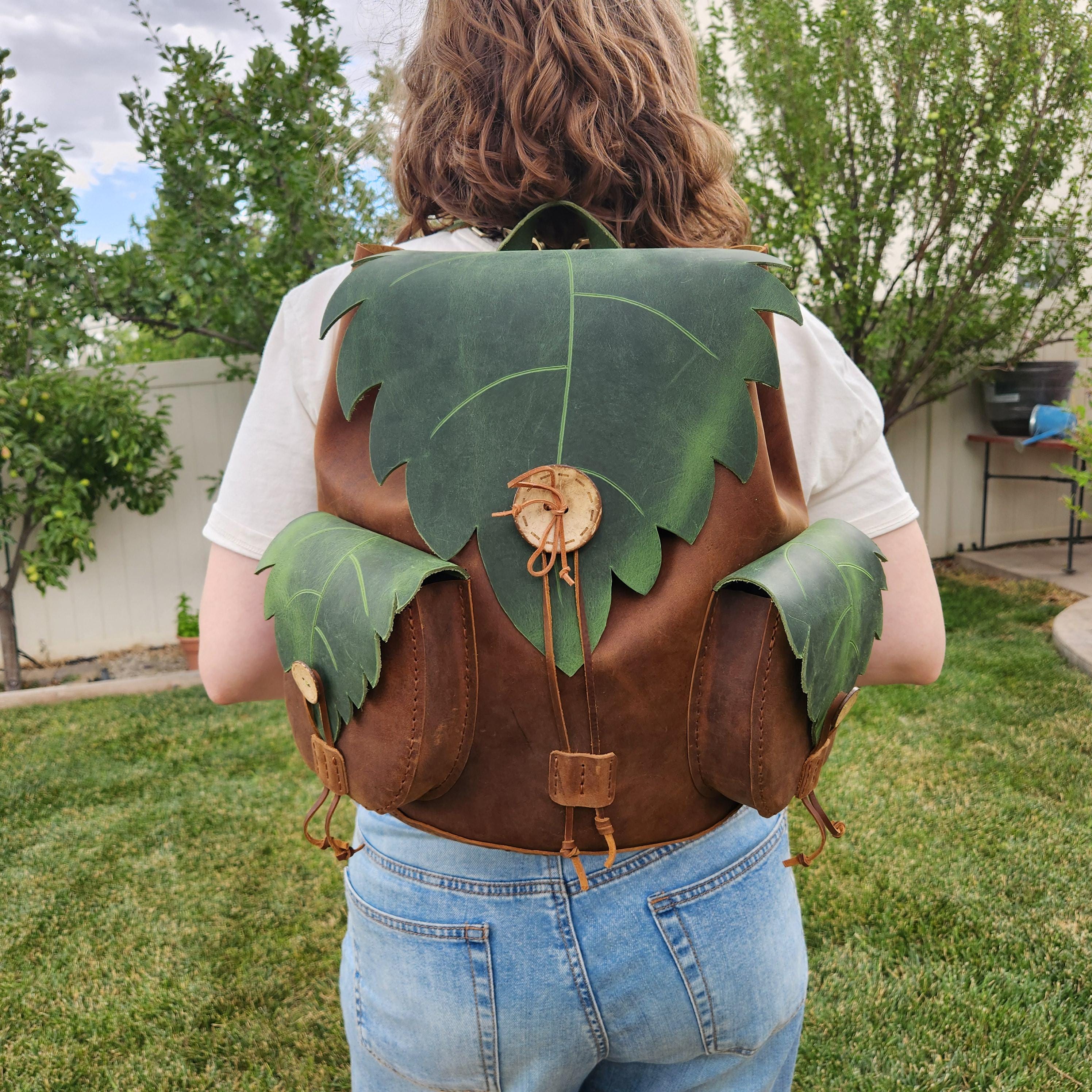 Woodland Elf Backpack | DIY PDF Pattern & Tutorial - Leather Backpack ...