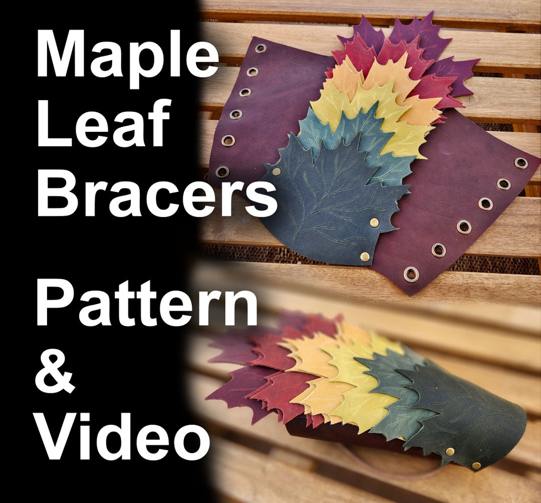 Maple Leaf Leather Bracers - PDF DIY Maple Leaves Arm Guard Patterns ...