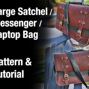 Leather Laptop Case - DIY PDF and Tutorial - Leather Messenger Style ...