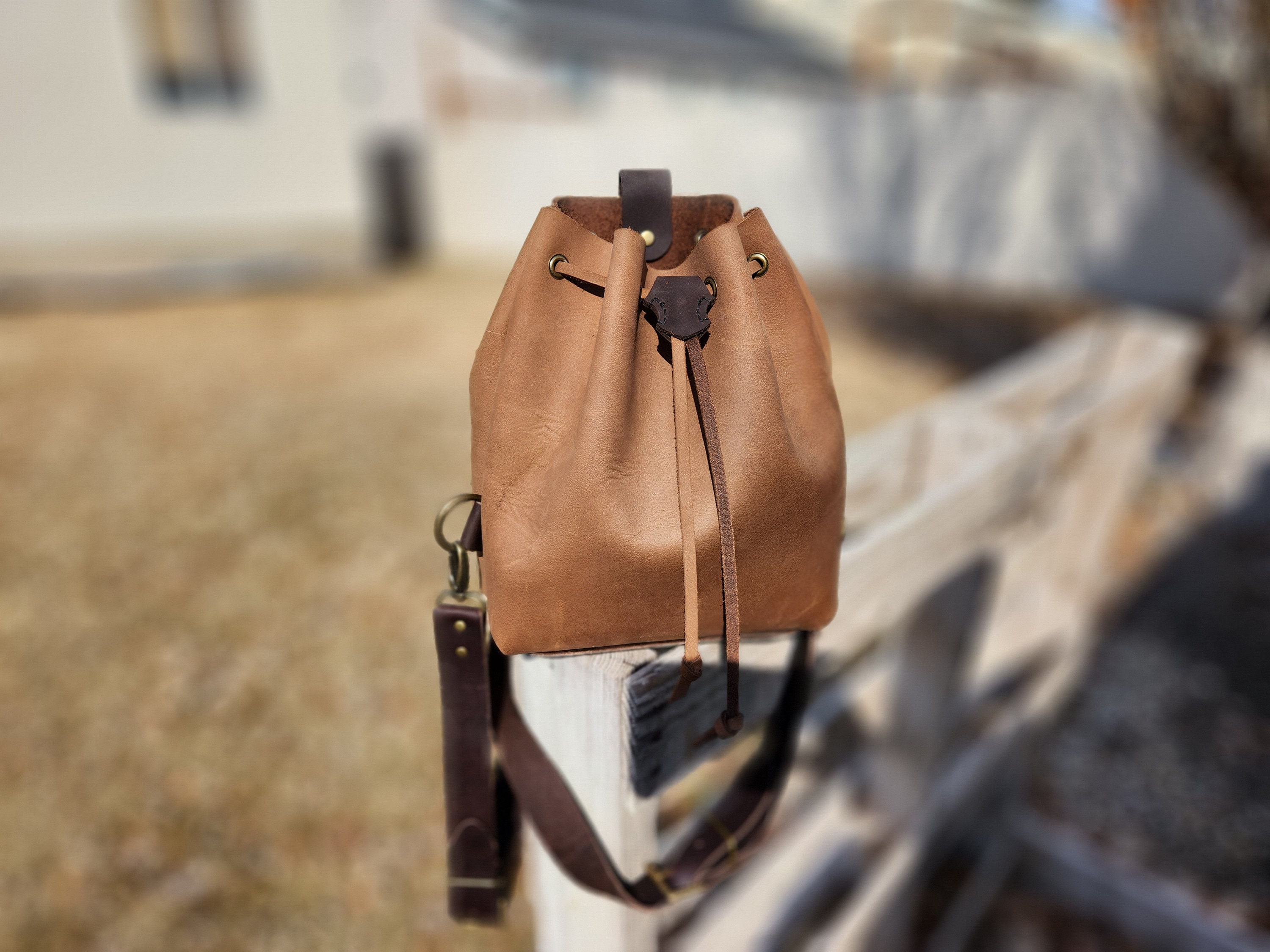 Drawstring Bucket Style Bag Pattern DIY Leather Pattern - Etsy