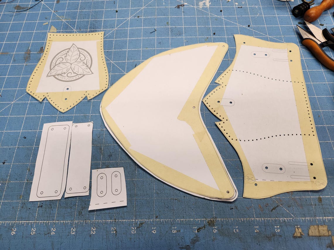 Fairy Leaf Tasset Pattern – Forest Elf Leather Thigh Armor Template ...