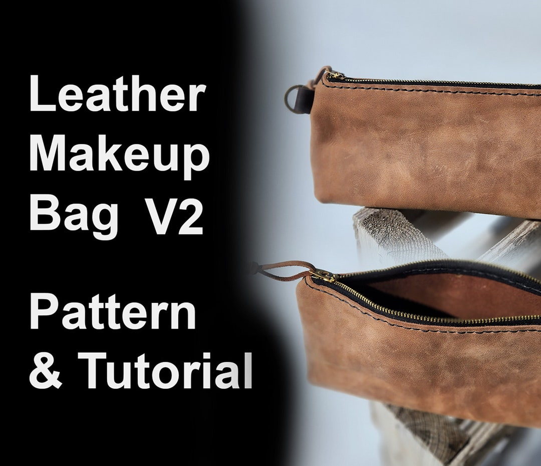 Leather Makeup Bag Pattern V2 - DIY Leather Pattern Version 2 - PDF ...