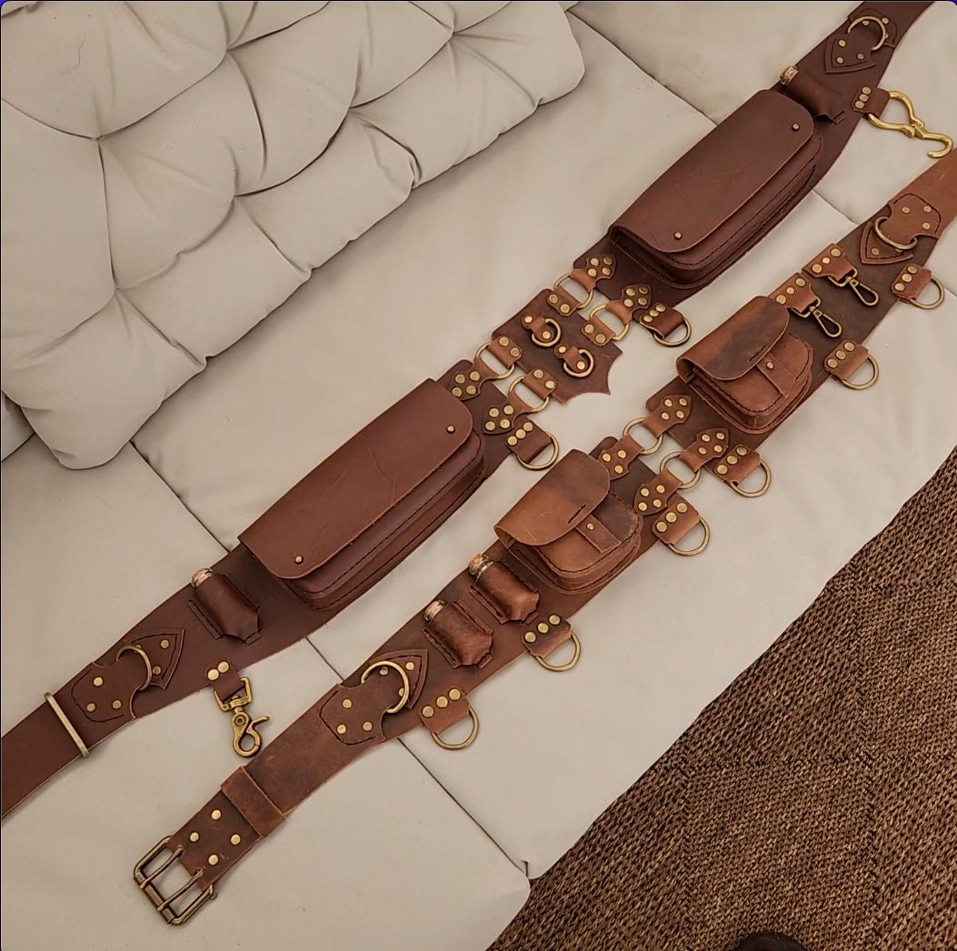 Steampunk Belt PDF Pattern Tutorial - DIY Leather Utility Belt ...