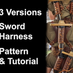 Medieval Dual Strap Sword Holder Sheath Leather Pattern 3 DIY Patterns ...