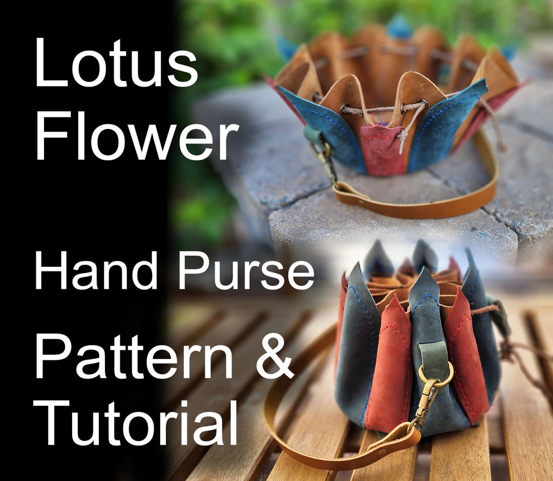 The Original Lotus Flower Hand Purse - Leather Small Bag Pattern ...