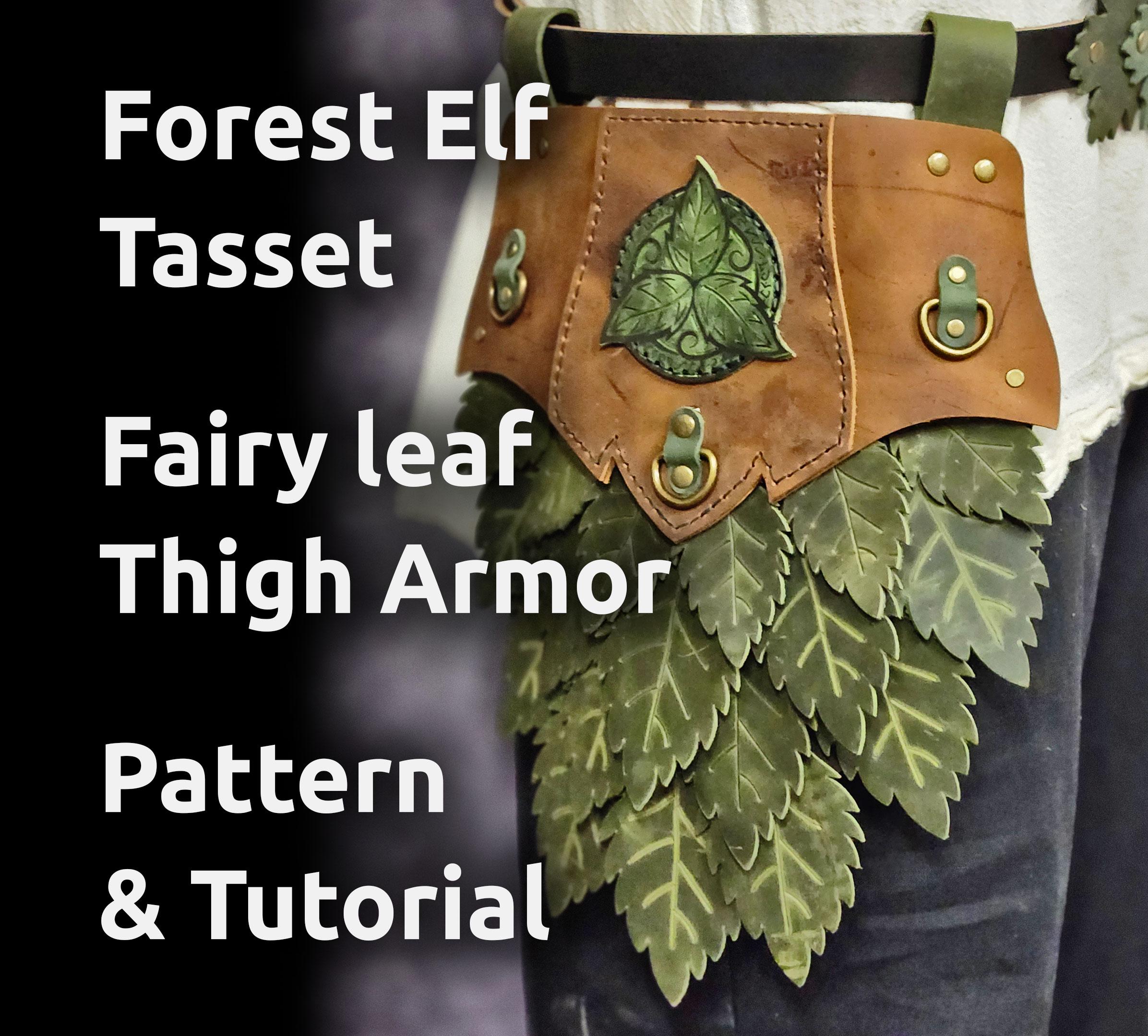 Fairy Leaf Tasset Pattern – Forest Elf Leather Thigh Armor Template ...