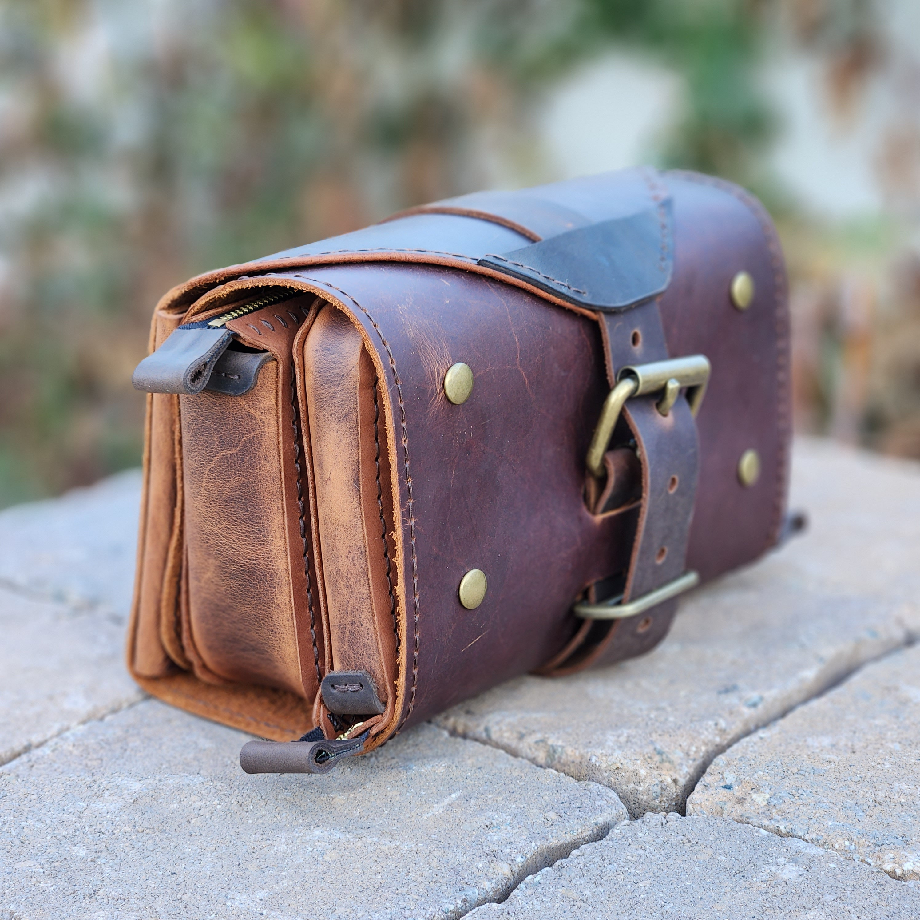 Roll-up Dopp Kit Leather Pattern Tutorial - Leather Roll up Bag PDF ...