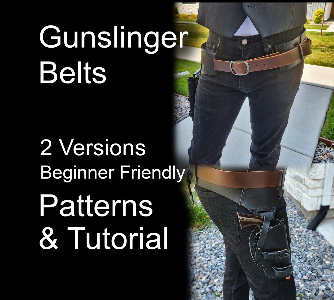 Simple Gun Holster Belt PDF Patterns Tutorial -2 Versions - Beginner ...