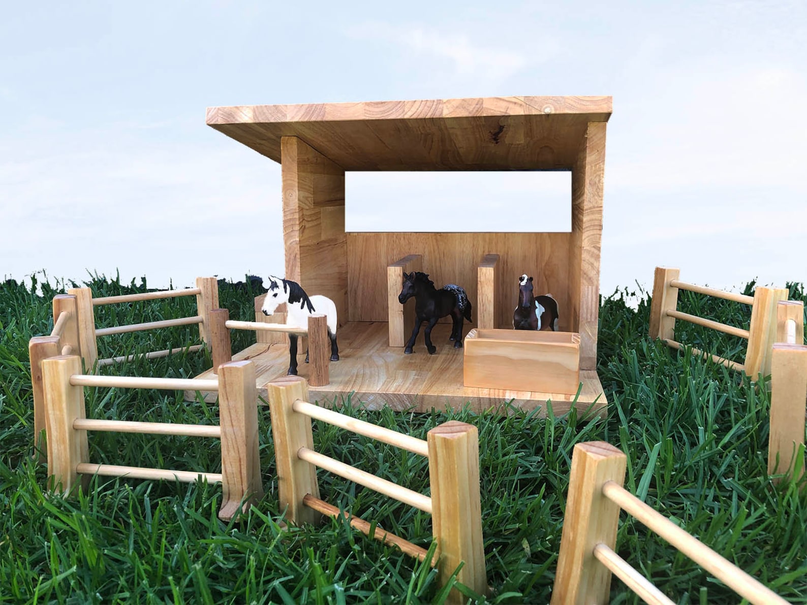 Wooden Horse Stable Fences and Trough - Etsy