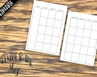 Undated Monthly Calendar Personal WIDE Ring Printable, Personal Wide ...