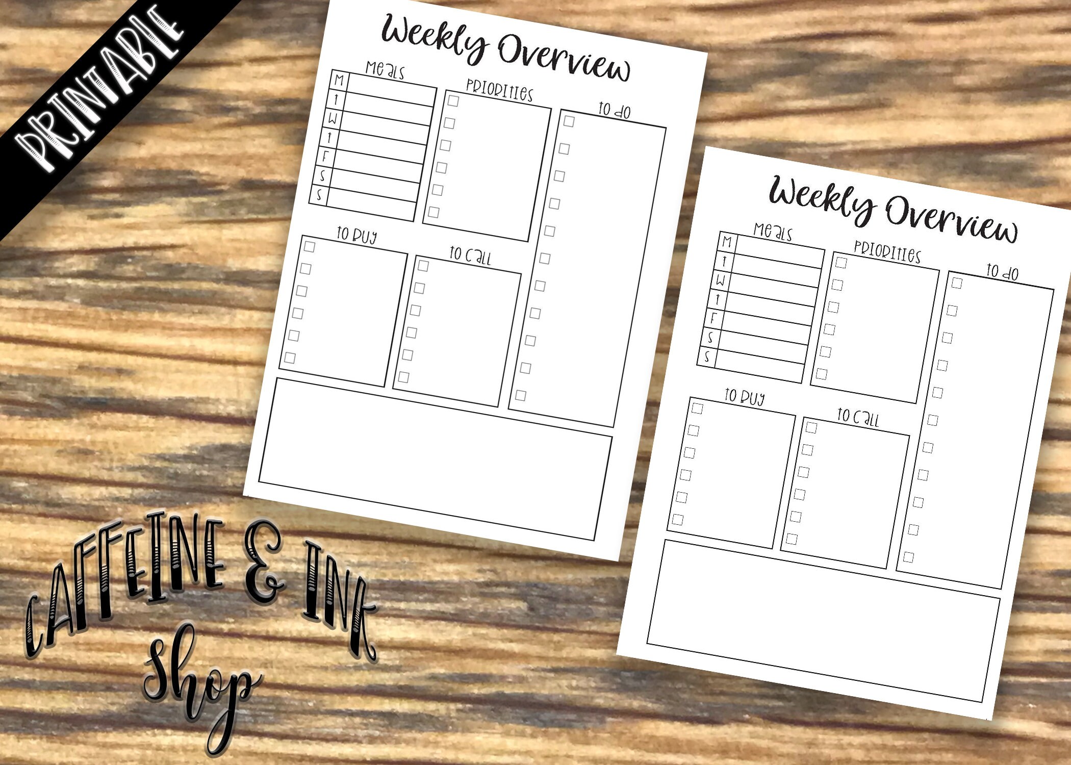 B6 Rings Weekly Overview PRINTABLE Insert - Etsy