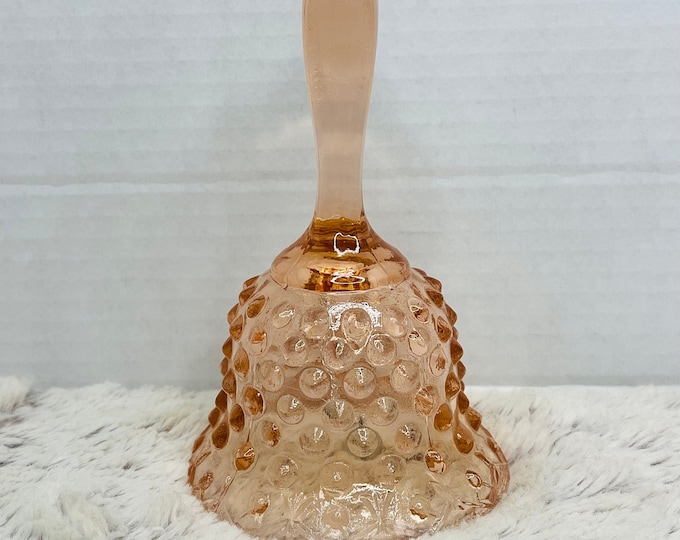 Fenton Pink Hobnail Hand Blown Glass Bell Collectible Art Glass Pink ...