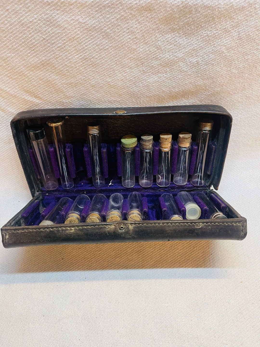 Antique Traveling Doctor's Medical Apothecary Leather Remedy Kit Travel ...