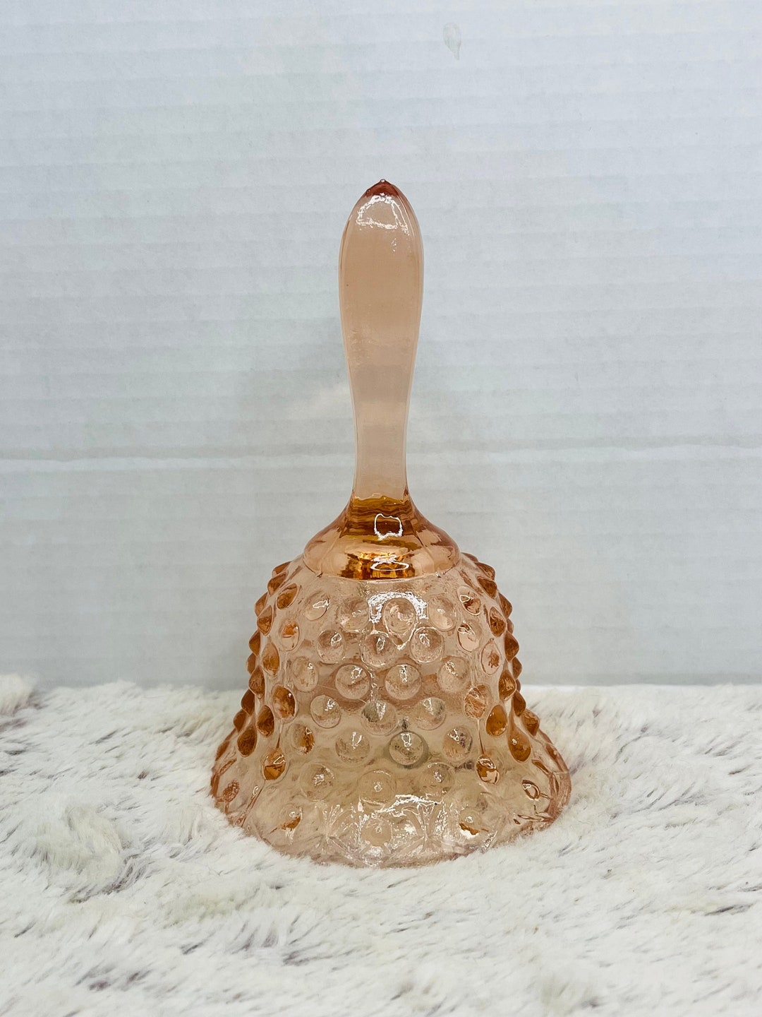 Fenton Pink Hobnail Hand Blown Glass Bell Collectible Art Glass Pink ...