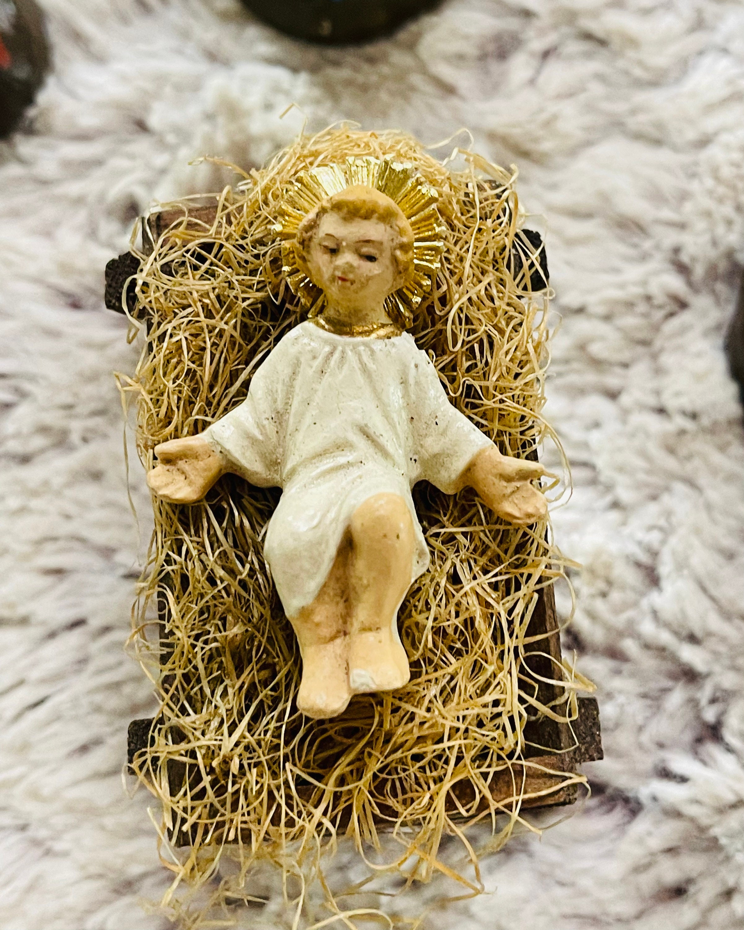 1920s-1930s German Paper Mache/crèche Nativity Set With Wooden Stable ...