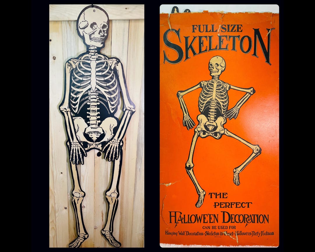 Original Packaging Beistle Die Cut Full Size Skeleton Halloween ...