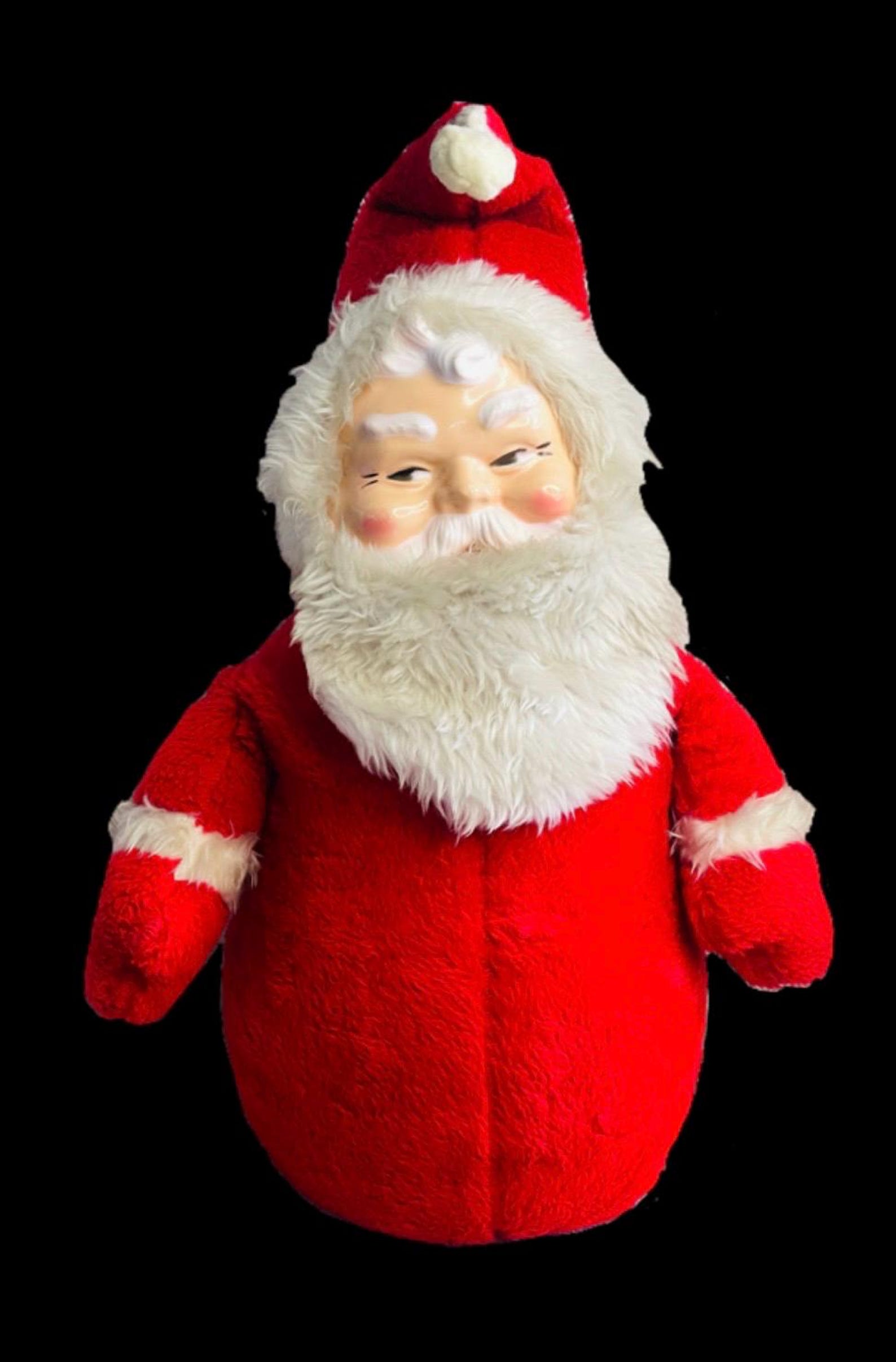 Vintage Roly Poly Santa Plush Toy, Celluloid Face, 1960s - Etsy
