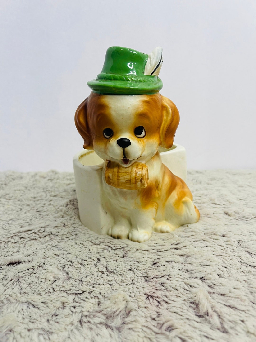 Lefton St. Bernard Planter - Vintage - Plants - Porcelain Bisque ...