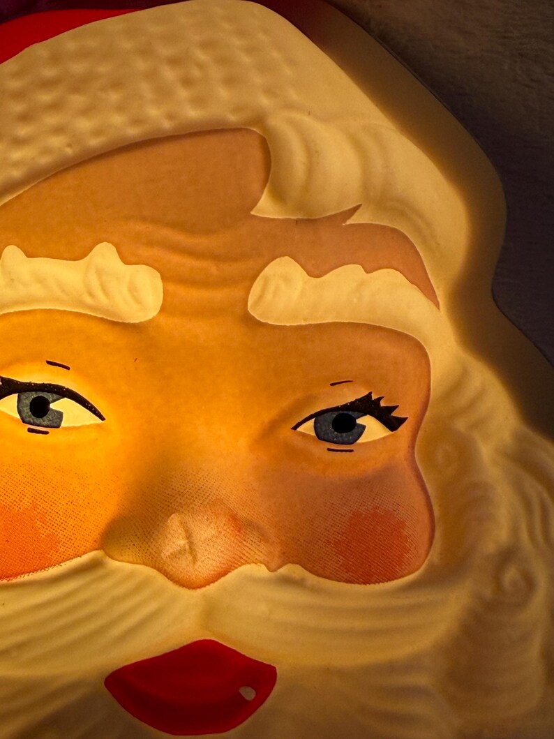 RARE NOMA Vacuform Lighted Santa Face MCM Vintage Illuminated Mr Claus ...